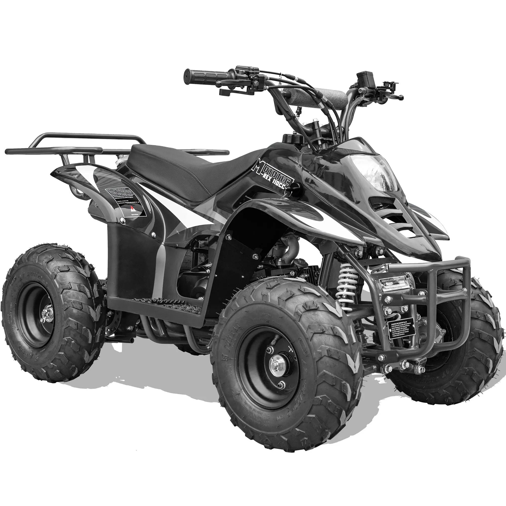 MotoTec Rex 110cc 4-Stroke Kids Gas ATV Black/Off Road Use Only ...